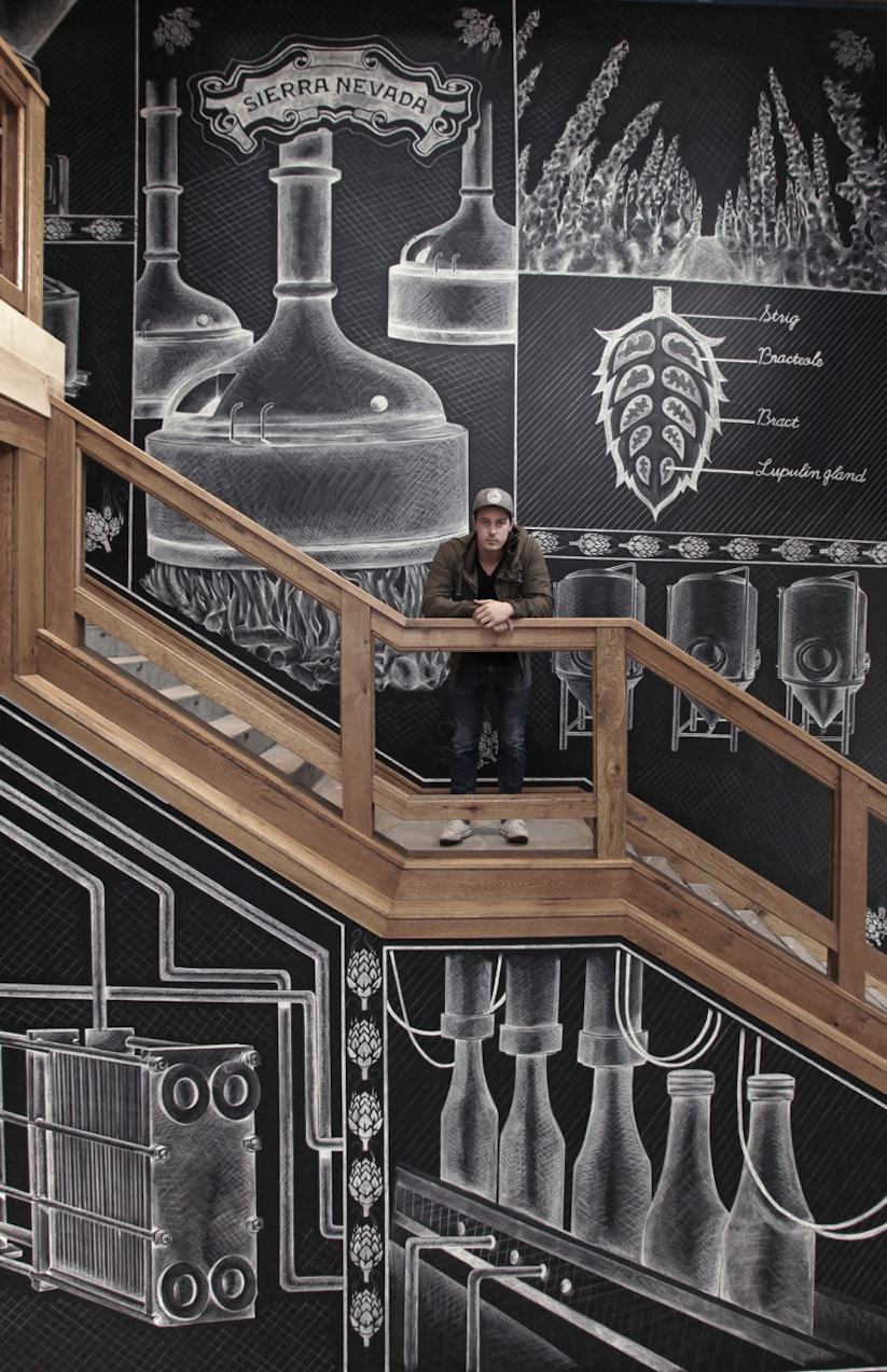 Chalk Mural by Ben Johnston in Asheville North Carolina - Design Father