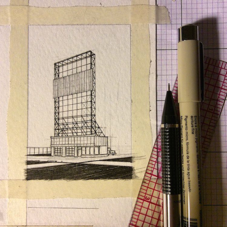Miniature Drawings of Urban Landscapes by Taylor Mazer - Design Father